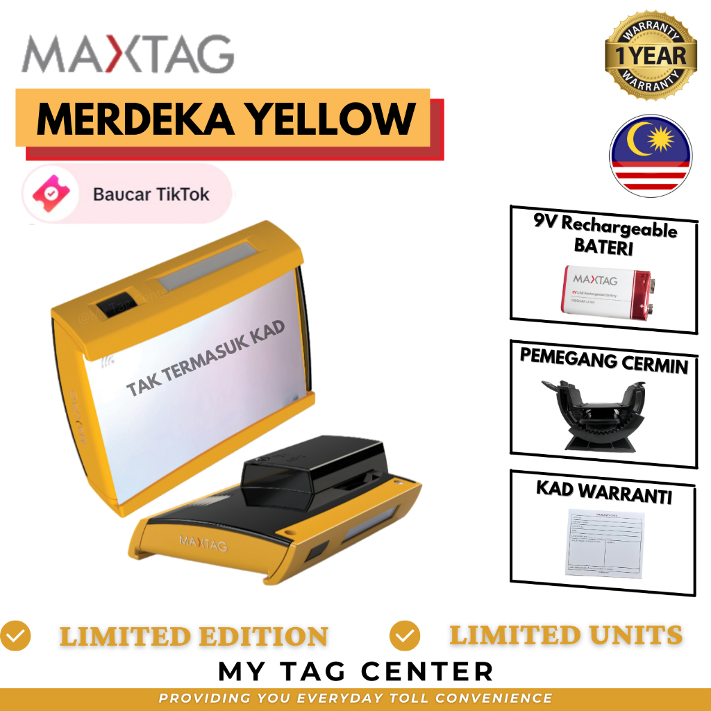 MaxTag Yellow Merdeka Smart Original Tag 1 Year Warranty Merdeka Pack ...