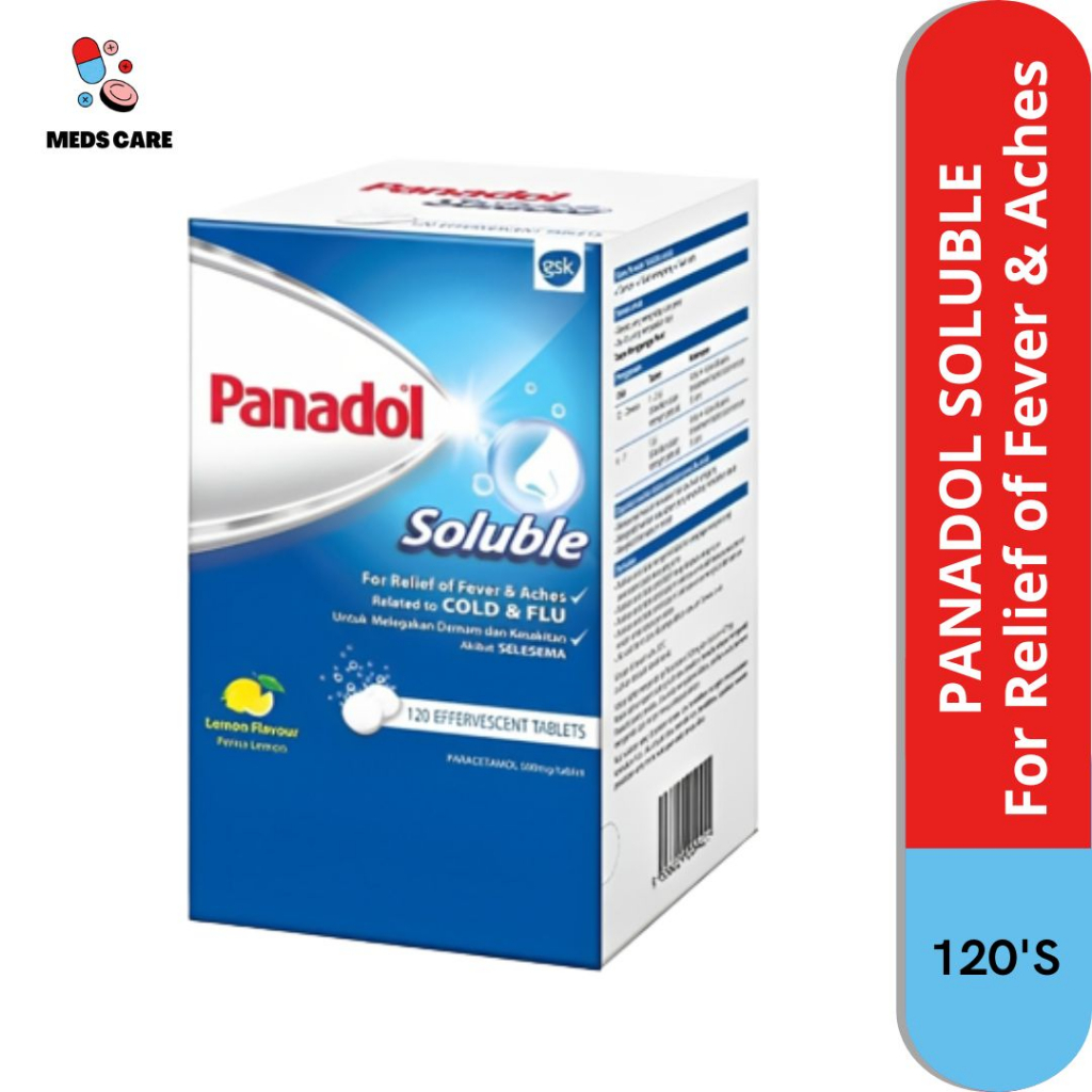 PANADOL SOLUBLE For Relief of Fever & Aches 120 tablets (Exp: 12/2024 ...