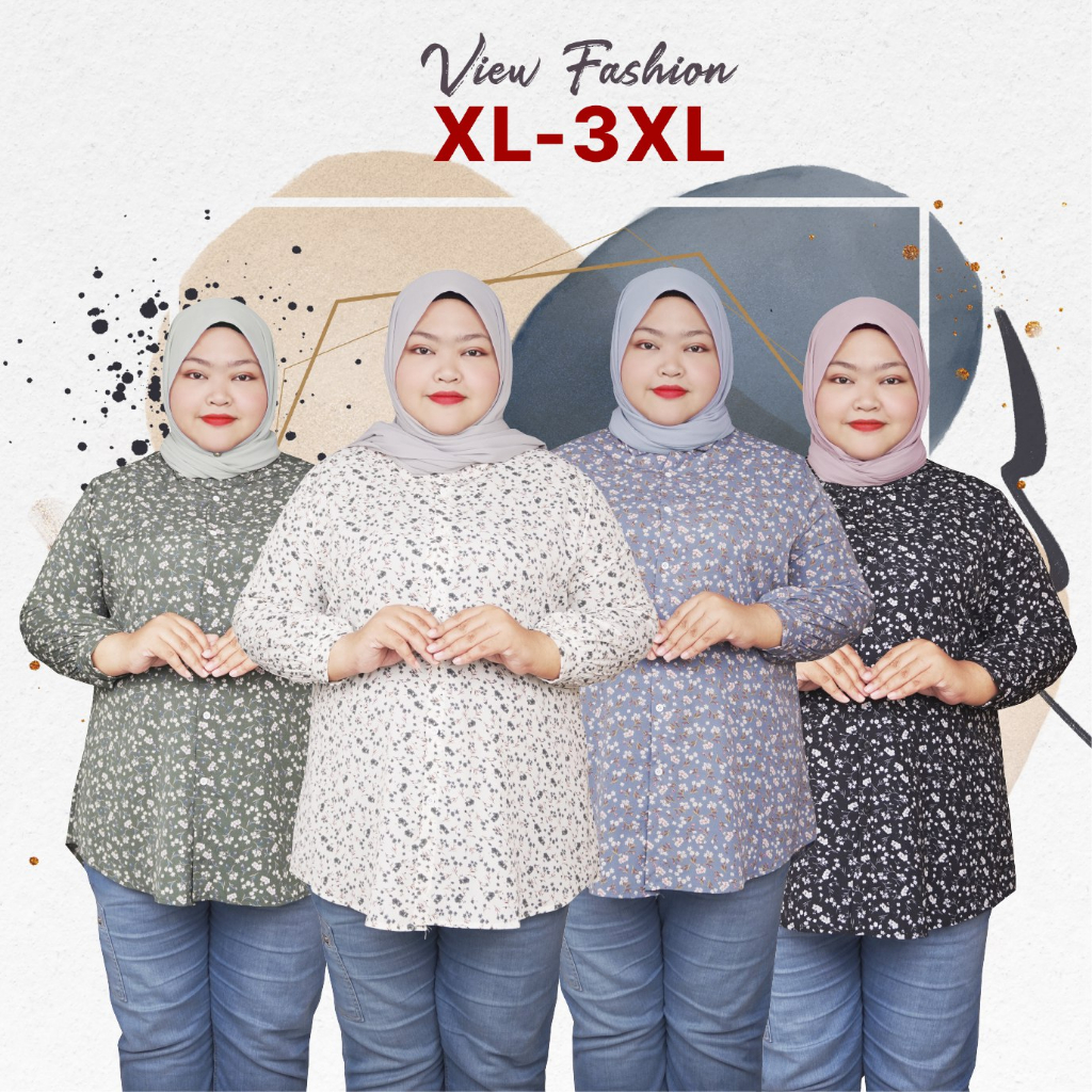 [VIEW] XL-3XL PLUS SIZE MUSLIMAH Long Blouse Adriana BL8113 | Shopee ...