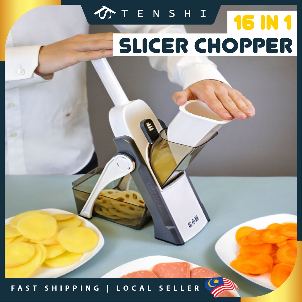 16IN1 Adjustable Slicer Chopper Vegetables Fruits Meats Cutters Dicing ...