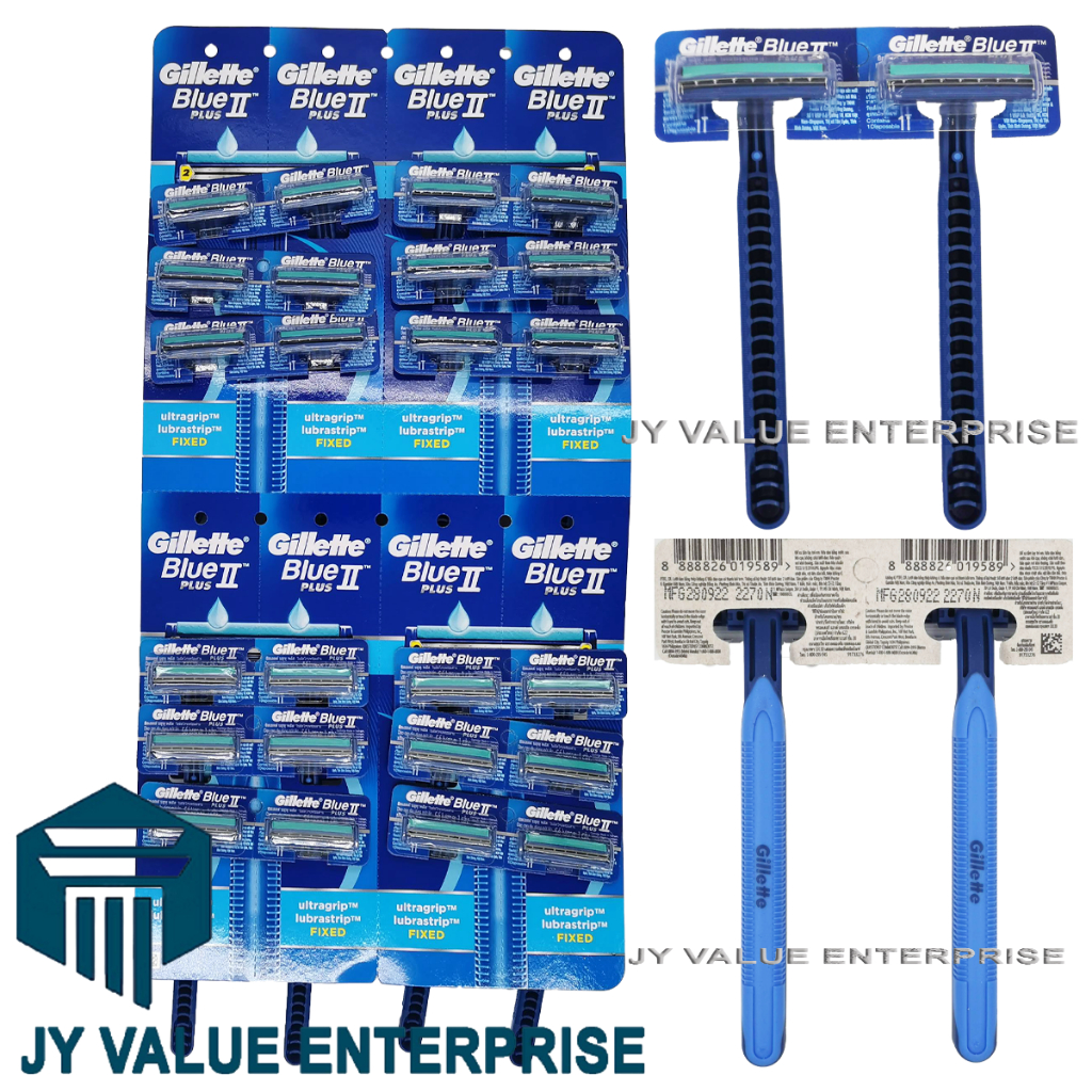 GILLETTE BLUE 2 Plus Disposable Razor (1 Card x 24 Units) | Shopee Malaysia