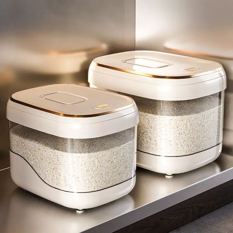 10KG Automatic Rice Dispenser with Rinsing Cup Rice Storage Container ...