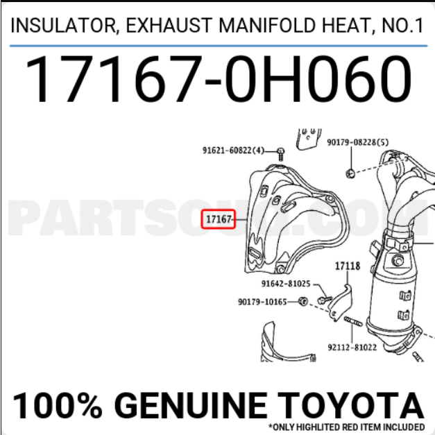 Original Camry 2.4 2.0 (2006-2015) Exhaust Manifold Cover ACV40 ASV50 ...