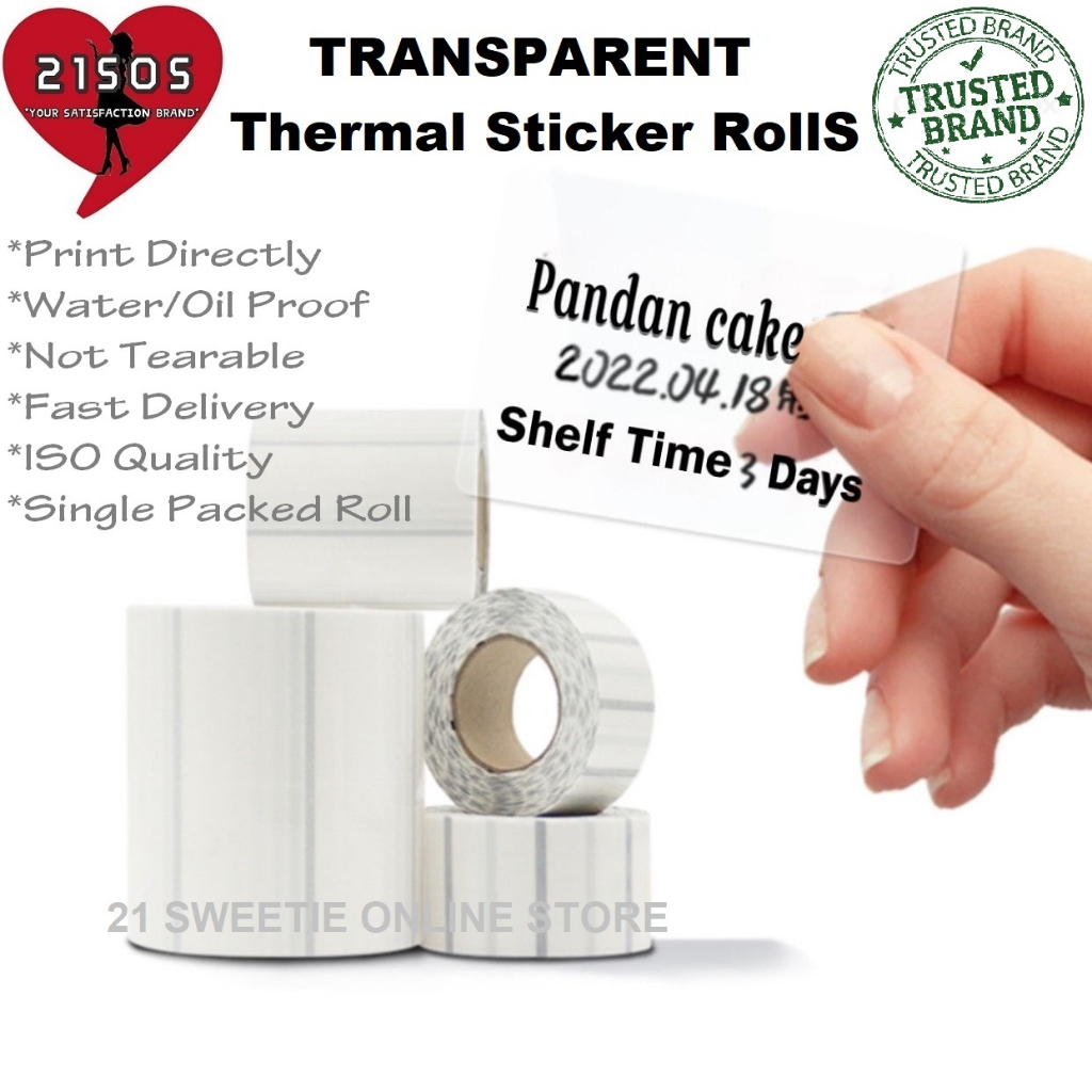 All Transparent Thermal Sticker Rolls PVC PET ISO Adhesive Clear Label ...