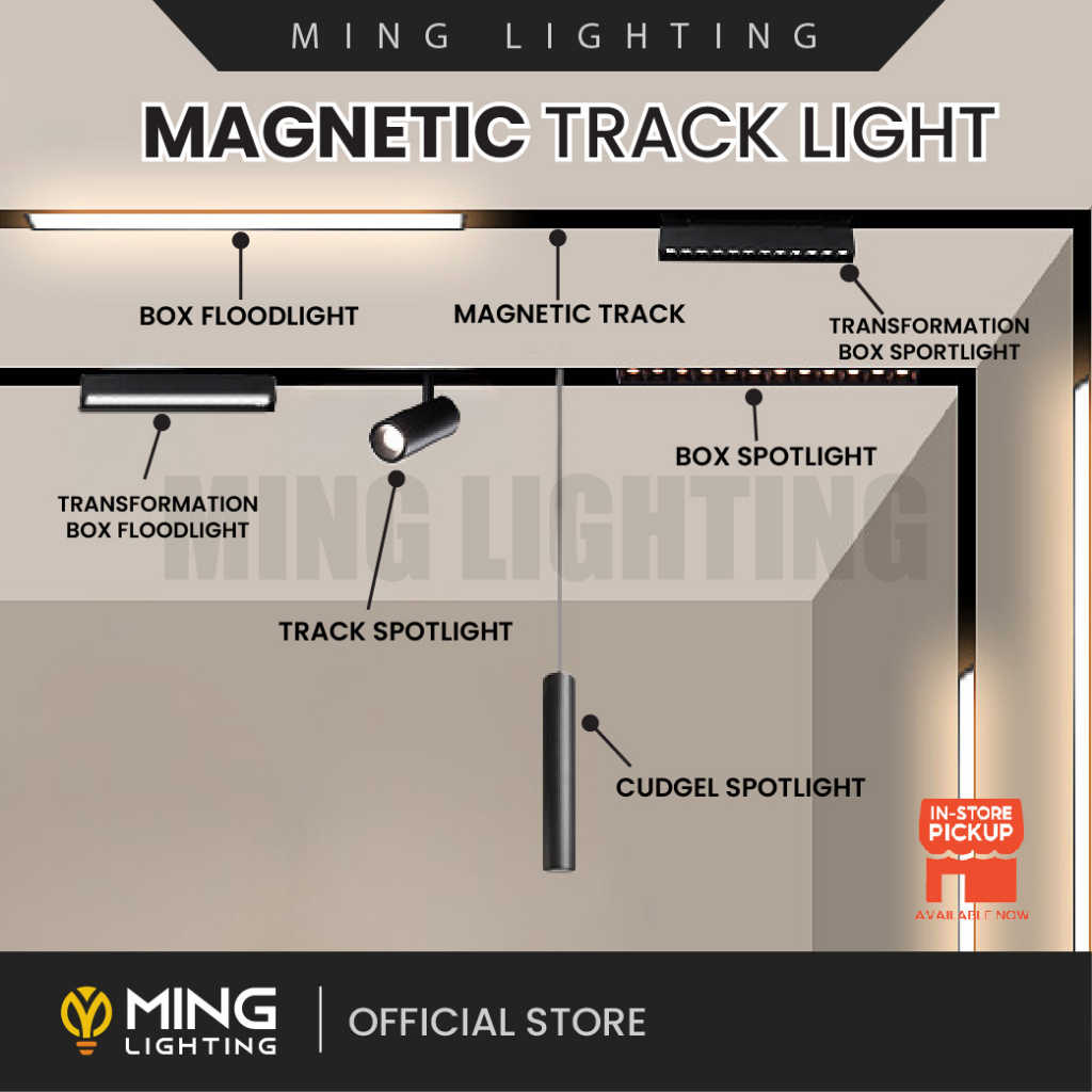 [In Store Pick-Up] LED Magnetic Track Light Bar 240V Direct Plaster ...