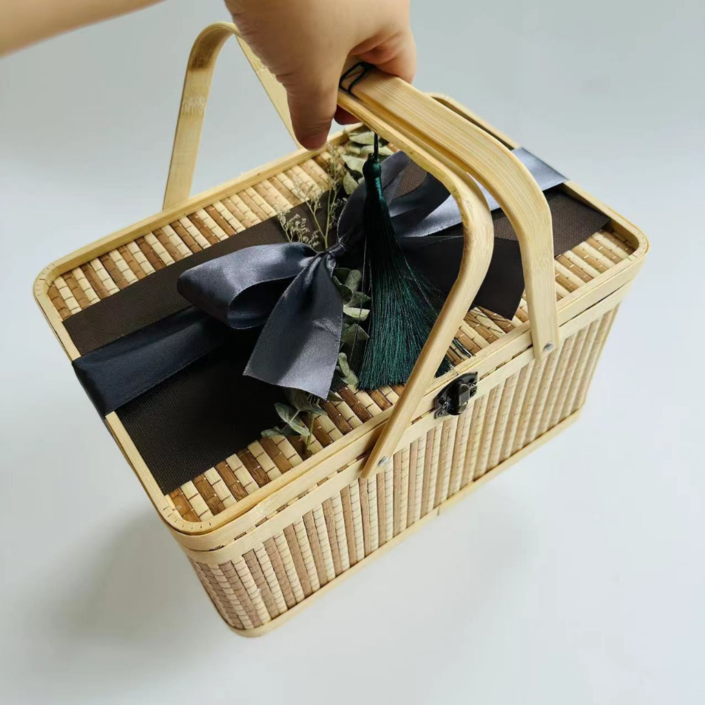【READY STOCK in Malaysia】Handmade Bamboo Basket with lock & handle ...