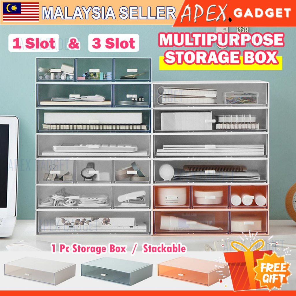 Grid Office Desk Storage Box / Drawer Storage Box Stackable Document ...