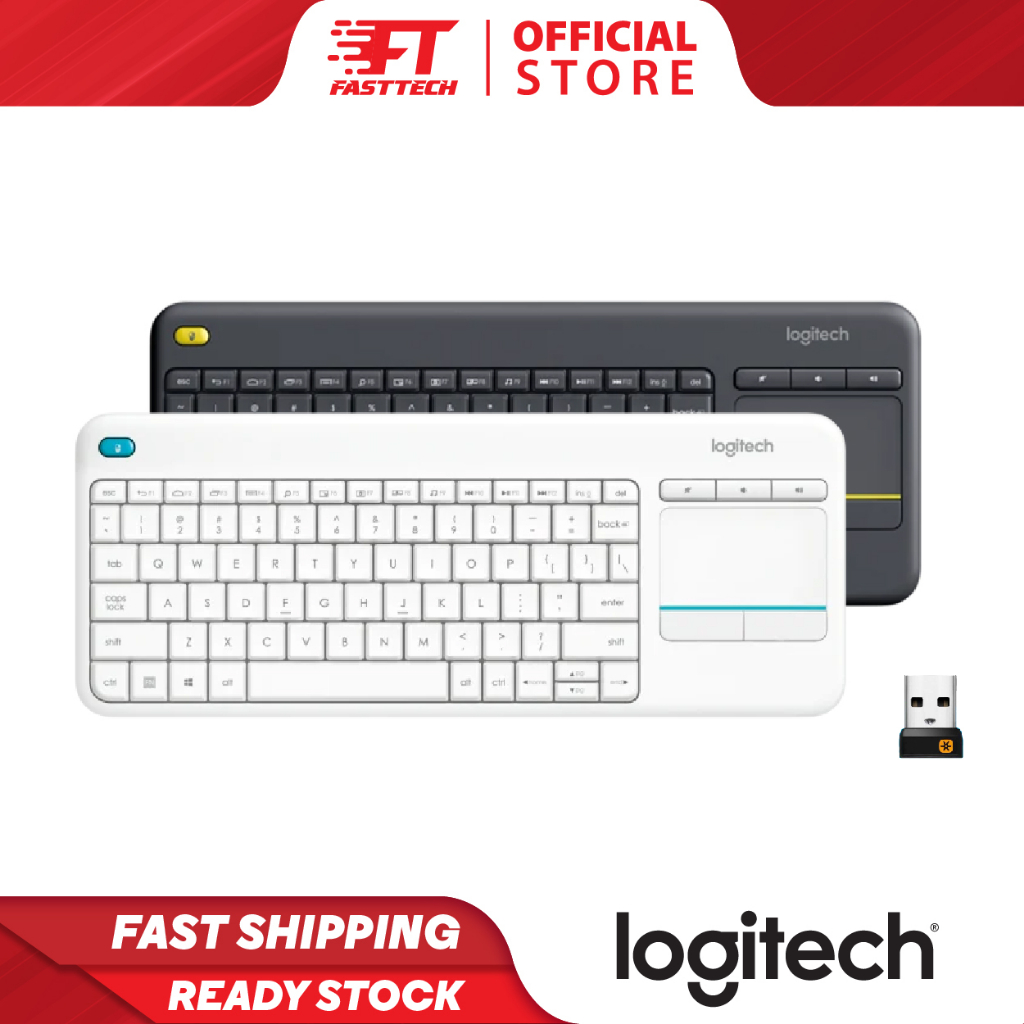 LOGITECH K400 PLUS Wireless Keyboard with Built-in Touchpad, 2.4GHz ...