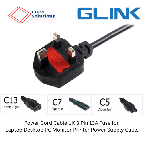 GLINK High Quality Power Cord Cable Malaysia 3 Pin 13A Fuse for Laptop ...