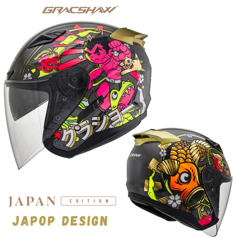 Gracshaw Helmet Gennex G535 JAPOP Japan Edition New Launching with FREE ...