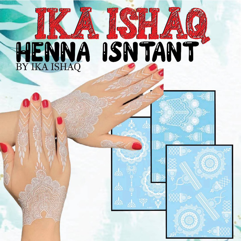 Inai Sticker White Exclusive Henna Sticker Design Pengantin | Shopee ...