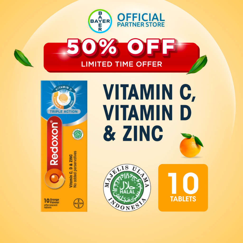 Redoxon Triple Action Effervescent Tablets - Orange (1 Pack x 10 ...