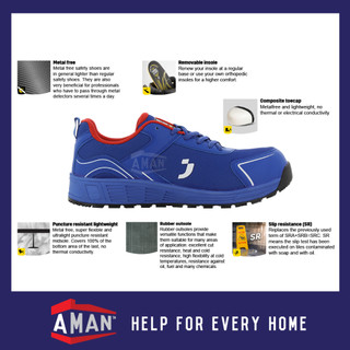 SAFETY JOGGER AAK S1P Low ESD Safety Shoes Composite Toecap Lightweight ...