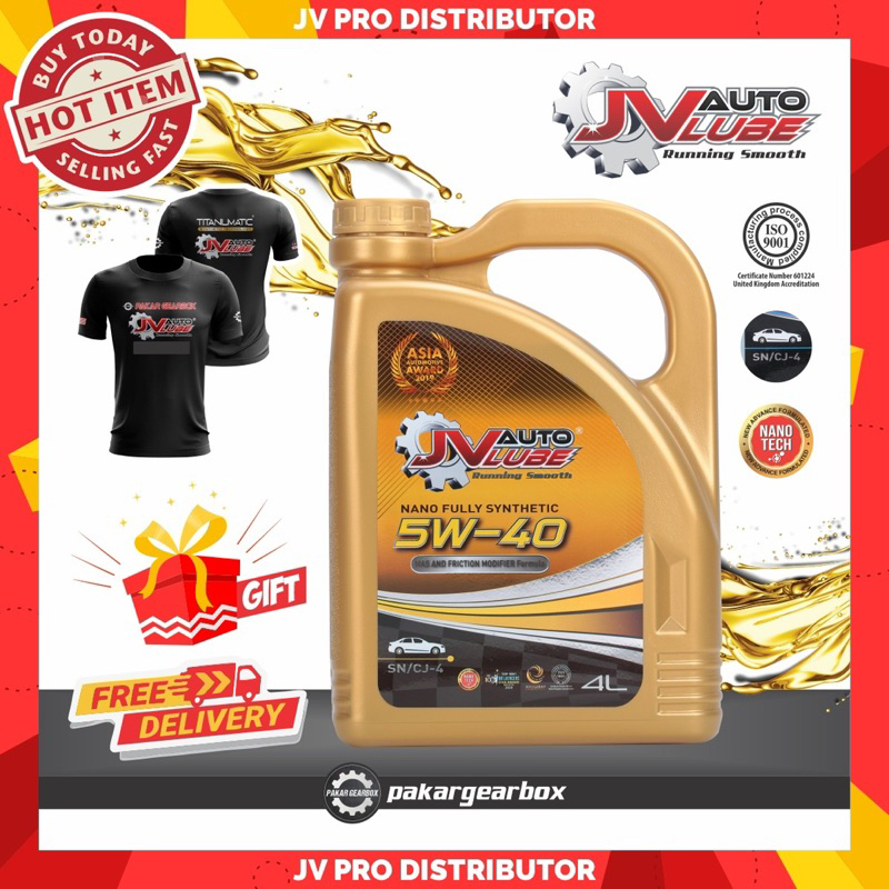 JVAutolube Engine Oil 5W-40 Fully Synthetic & MAS and Friction Modifier ...