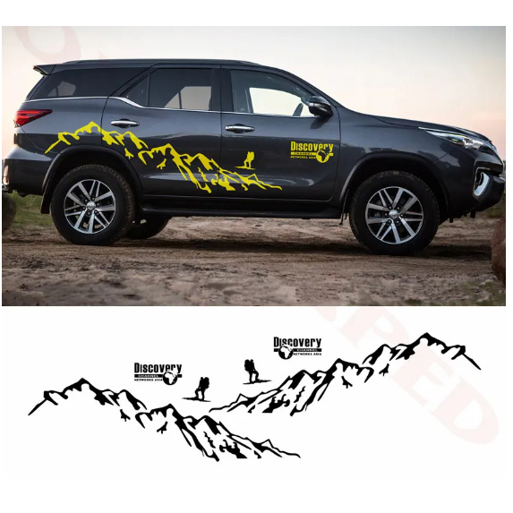 1set Discovery Mountain Grahpics Sticker For-Toyota Fortuner Car Door ...