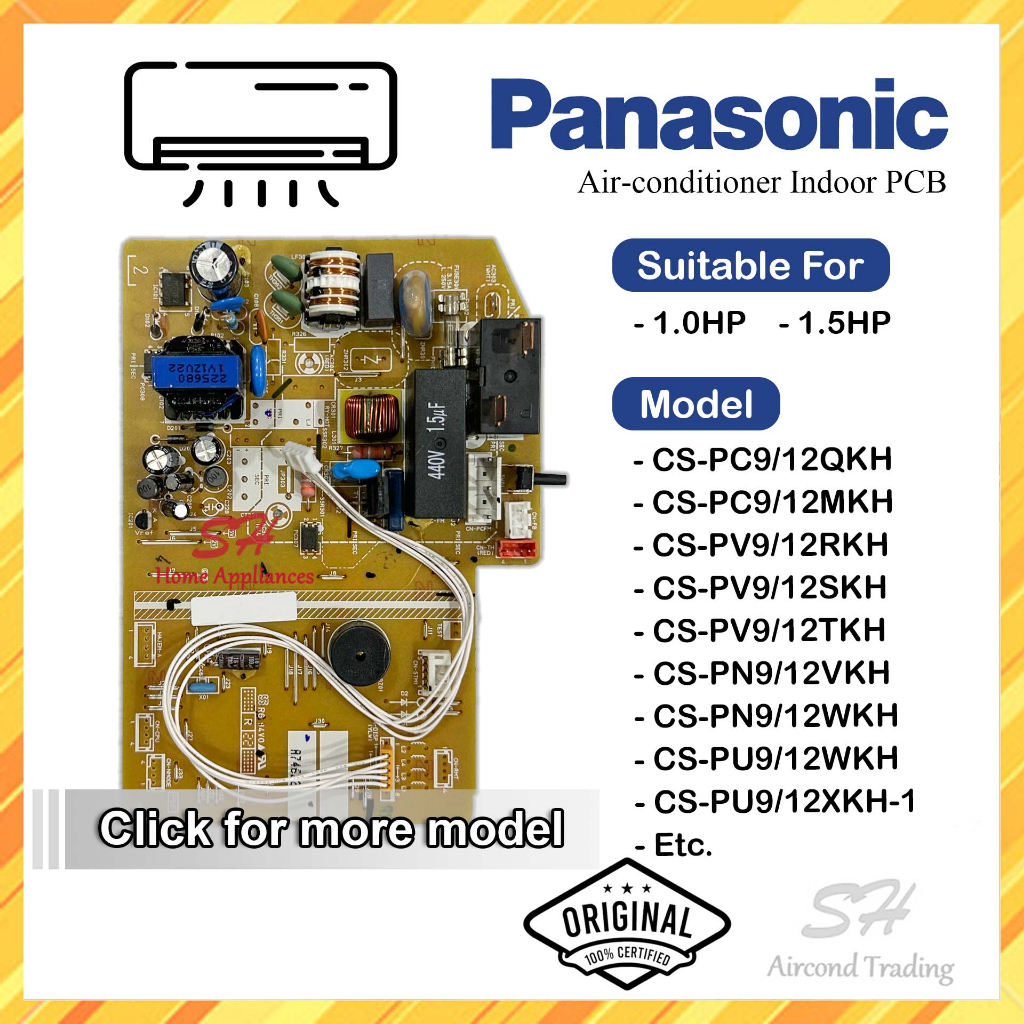 [ORIGINAL] PANASONIC AIRCOND PCB 1.0hp 1.5hp PC BOARD CS-PC9/12QKH CS-PC9/12MKH CS-PV9/12R/S/TKH ...