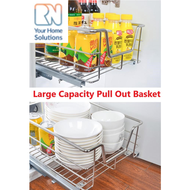 Kitchen Cabinet Four Side Single Pull Out Basket With Slide/Wire Basket ...
