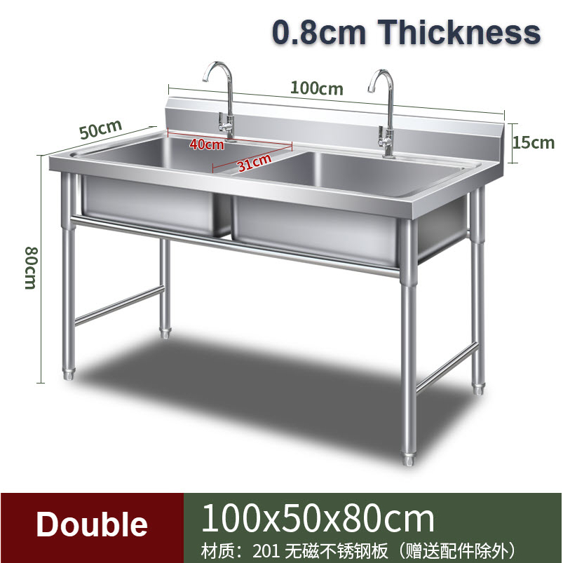 Stainless Steel Sink with Stand Kitchen Basins Wash basin Single Double ...