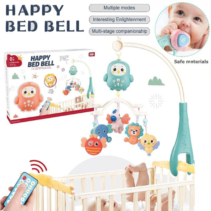 #ReadyStock Remote Baby Music Bed Bell Toy for Crib And Baby Cot With ...