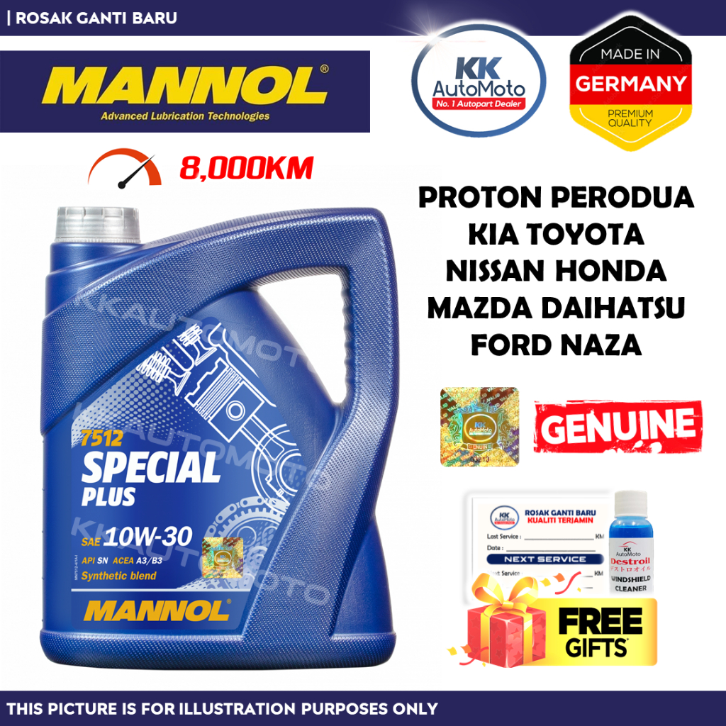 Genuine MANNOL German Tech 10W30 SAE 10W-30 7512 4L Special Plus Semi ...