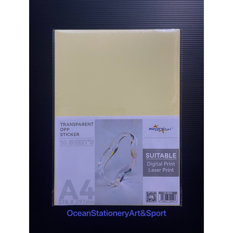Twin Star Transparent Opp Sticker A4 10Sheets | Shopee Malaysia
