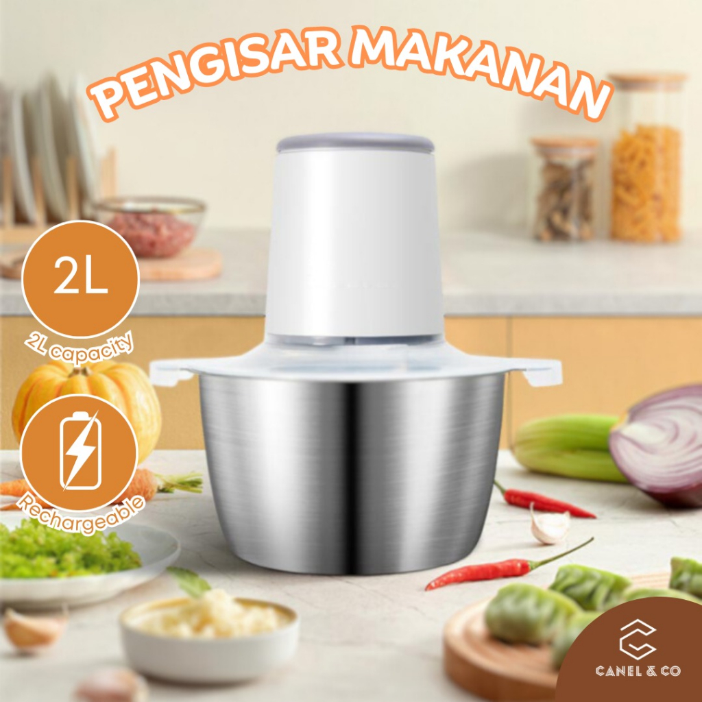 2L Stainless Steel Automatic Electric Meat Chopper Grinder Mixer ...