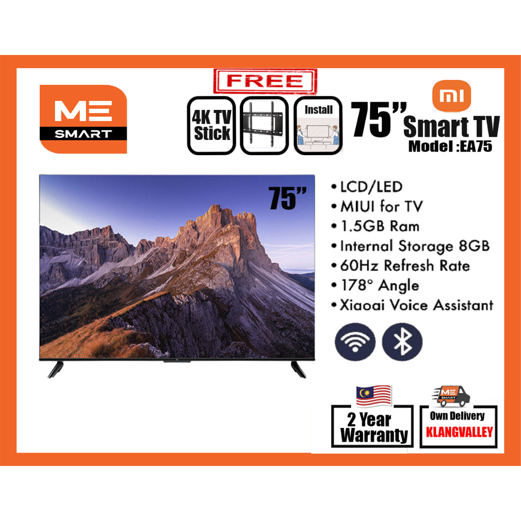 Xiaomi Mi Smart LED TV 75"Smart Android TV 4K UHD 2022【55"/70”/65 ...