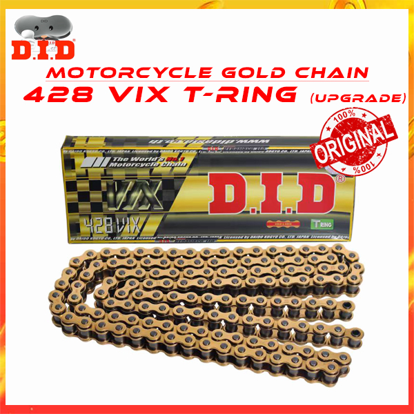RANTAI MOTOR DID 428 VIX GOLD GREEN T-RING CHAIN DID MOTORCYCLE 428M ...