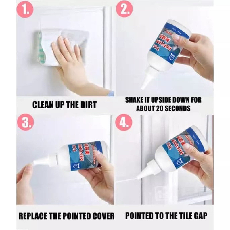 DIY 280ML Tile Reform Gap Grouting Fix Waterproof Anti-Fungus Refill ...