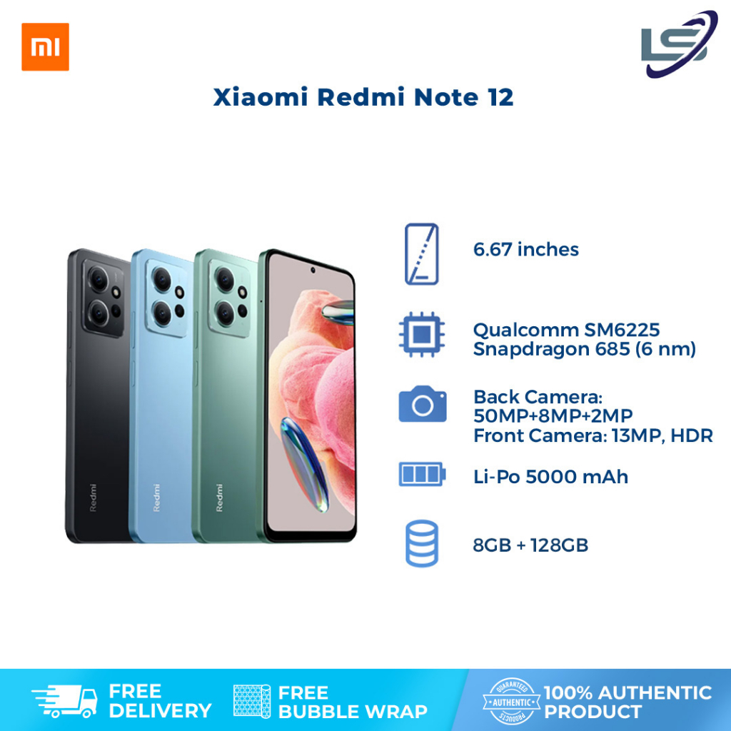 Xiaomi Redmi Note 12 8GB+128GB | 120Hz AMOLED Display | 33W Fast ...