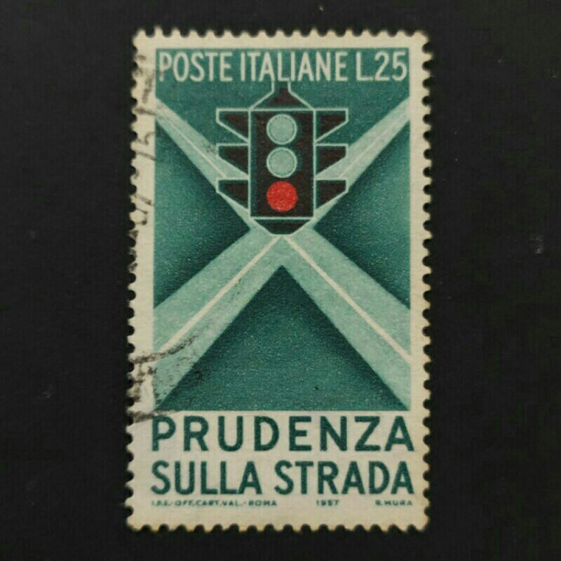 1957 Stamp Italy-Complete Unique Used Stamp-Road Safety.Traffic Light ...