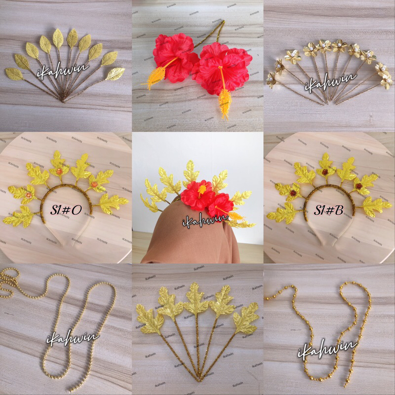 DIY ️ Sanggul Lintang / cekak tarian / Daun Emas 3MM-DIY Floral Craft ...