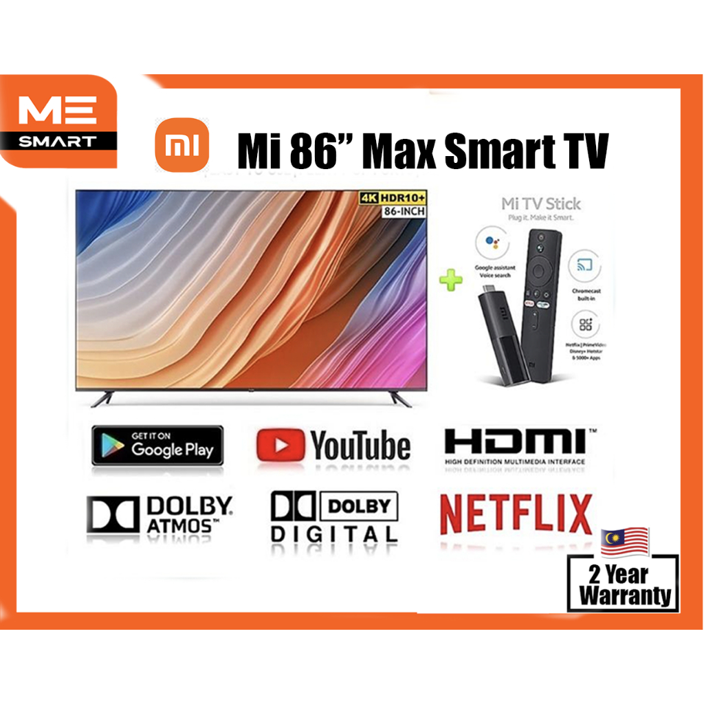 Xiaomi Mi Smart TV 86"MAX Smart Android TV 4K UHD & TV Stick Version ...