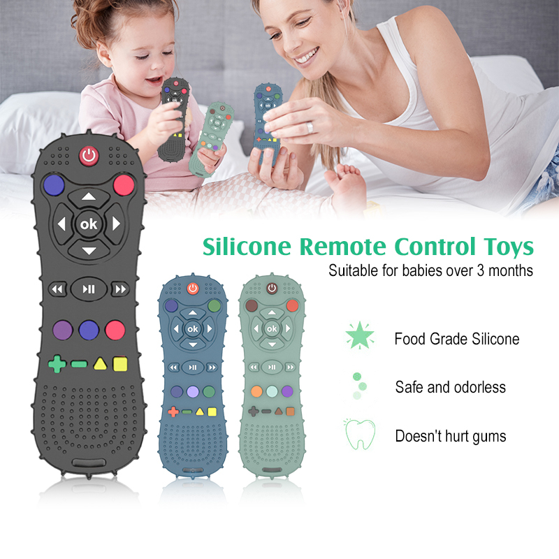Baby Silicone Teether Toys Remote Control Shape Teether Rodent Gum Pain ...