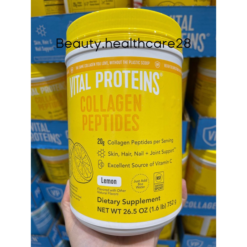 Vital Proteins Collagen Peptides 680g Lemon 752g & Chocolate 923g ...