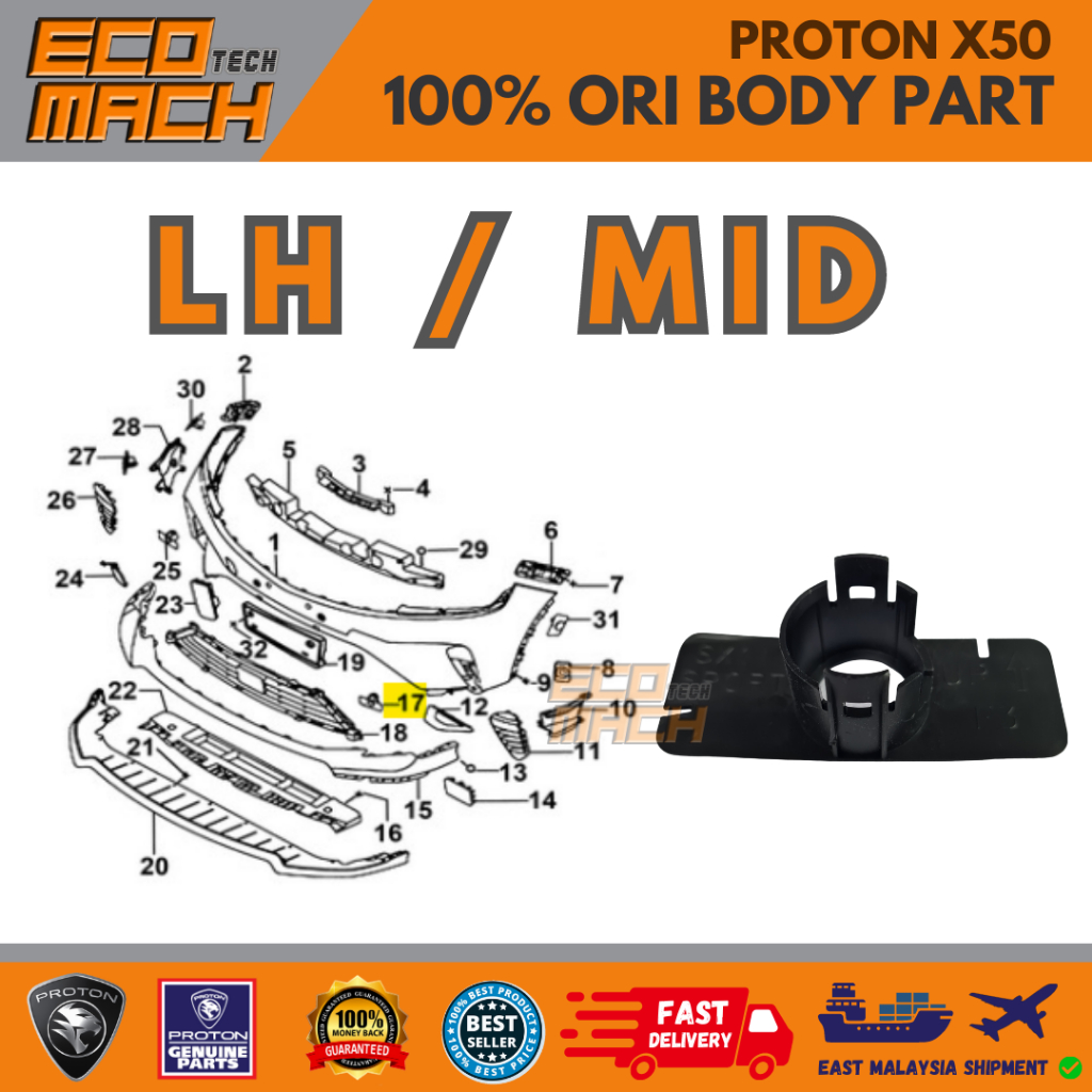 PROTON X50 FRONT BUMPER BRACKET SENSOR RADAR [ONLY FOR EXE, PREM, FLS ...