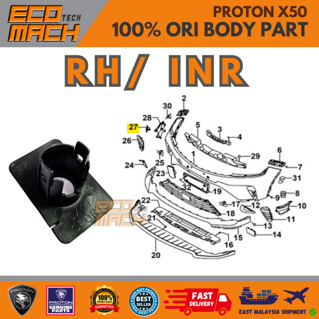 PROTON X50 FRONT BUMPER BRACKET SENSOR RADAR [ONLY FOR EXE, PREM, FLS ...