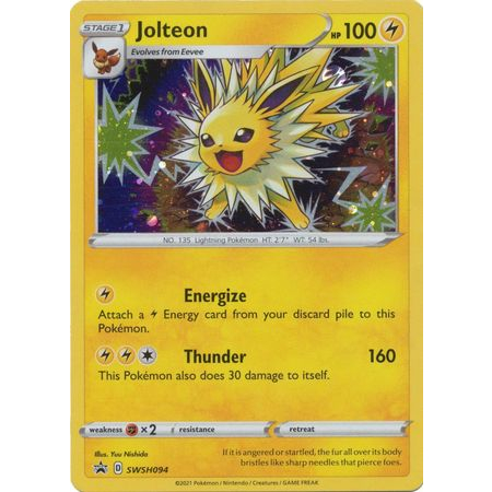 Jolteon - SWSH094 - Holo Promo Pokemon Sword & Shield - Pokémon Card TCG Official (LP-NM ...