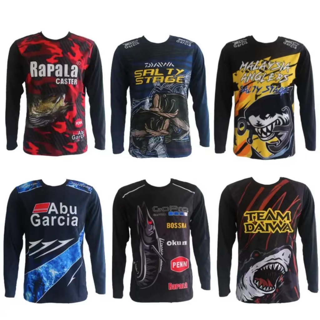 MEN JERSEY T-SHIRT FISHING ABU GARCIA LONG SLEEVE (BAJU JERSI LELAKI ...