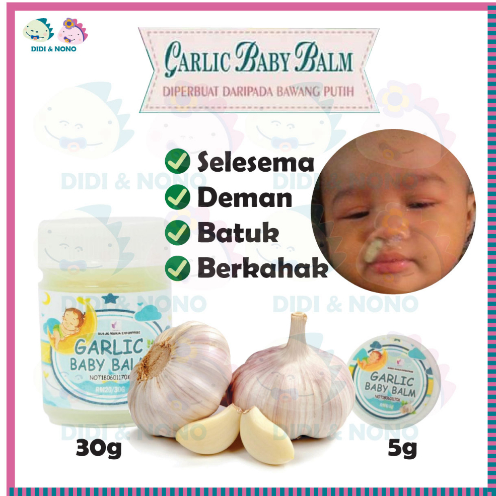 Organic Garlic Baby Balm Lemon Bath Mandian Batuk Selesema Kahak Ubat ...
