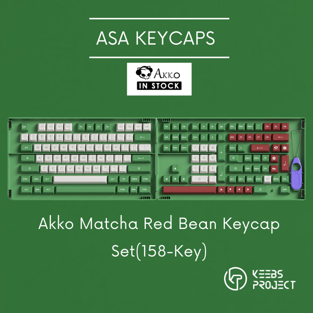 [READY STOCK] Akko Matcha Red Bean-key Keycap Set 158-Key Doubleshot ...