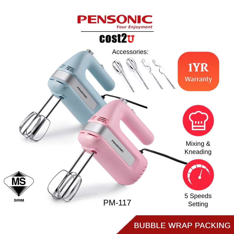 Pensonic 5 Speeds Hand Mixer | PM-117(B) PM-117(P) PM-117 (Pengadun Tangan Beater Dough Machine ...