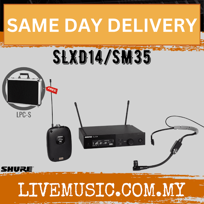 Shure SLXD14/SM35 Wireless System Free LPC-S Hard Case ( SLXD14-SM35 ...