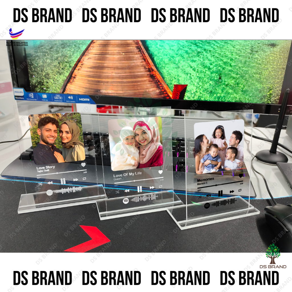Plak Music / New 7 LED Colors Stand Spotify Akrilik / Acrylic Song ...