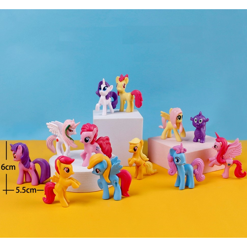 Set of 12 Pcs LARGE SIZE 6-7cm My Little Pony Cake Toppers PVC Action ...