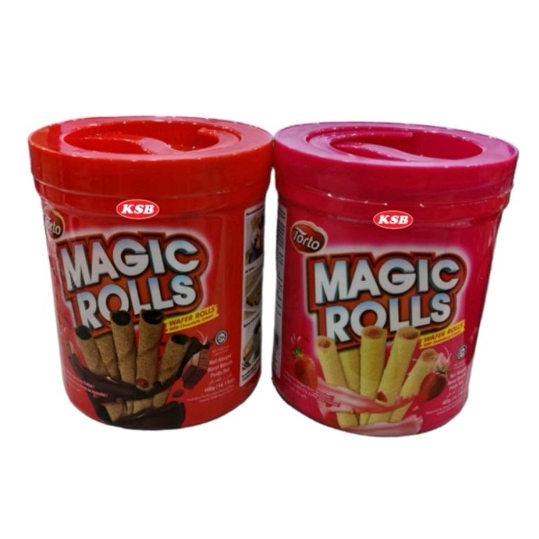 【400g】Torto Magic Roll Wafer Rolls With Chocolate/Strawberry Flavoured ...