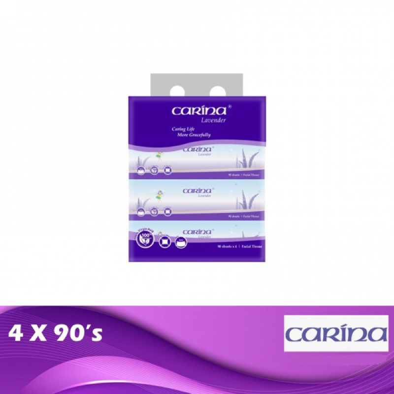 Carina Box Pack Facial Tissue - Unscented (Bundle of 4) | Shopee Malaysia