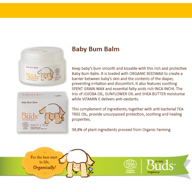 Buds Organics Baby Bum Balm 50ml ORIGINAL & LONG EXPIRY | Shopee Malaysia