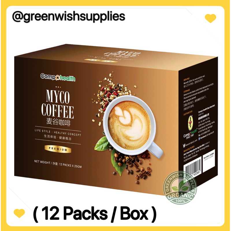 COMPO HEALTH - Myco Coffee, Original 麦谷咖啡 (30g x 12 packs) Exp:06/2026 ...