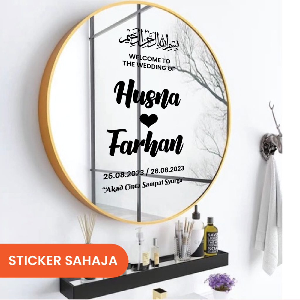 CUSTOM STICKER DIY WELCOME BOARD/ MIRROR STICKER / STICKER CERMIN ...